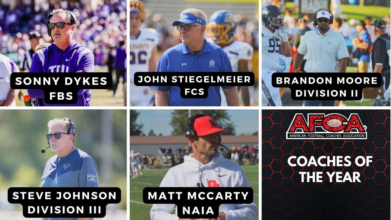 SONNY DYKES, JOHN STIEGELMEIER, BRANDON MOORE, STEVE JOHNSON AND MATT ...