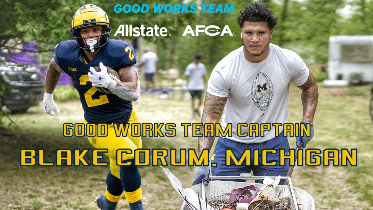 Blake Corum Named the 2023 Allstate AFCA Good Works Team® Captain - AFCA