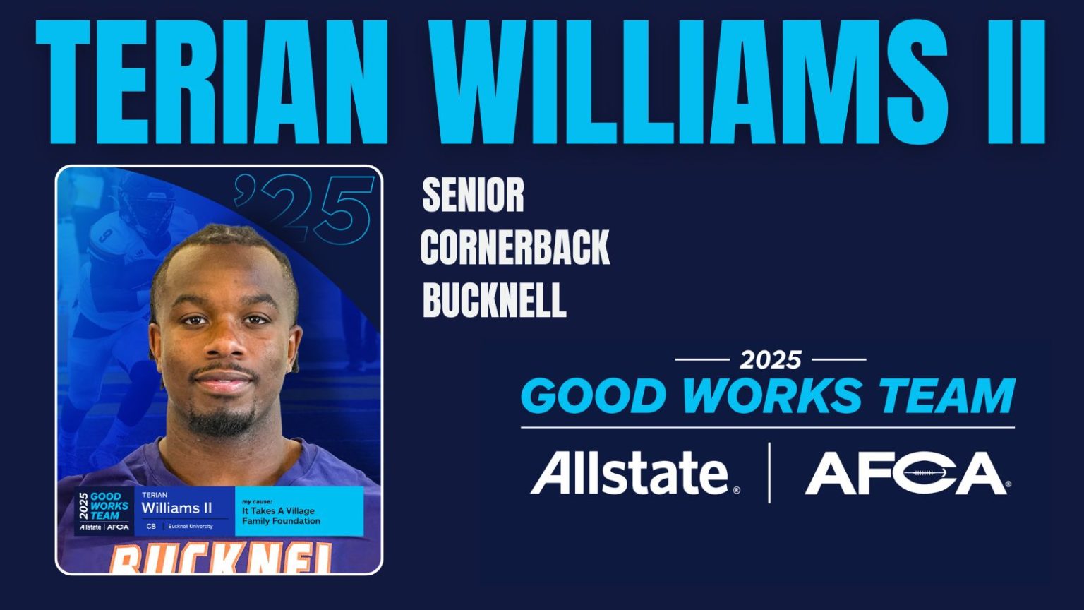 Bucknell’s Terian Williams II: Leadership, Service, and the Allstate ...